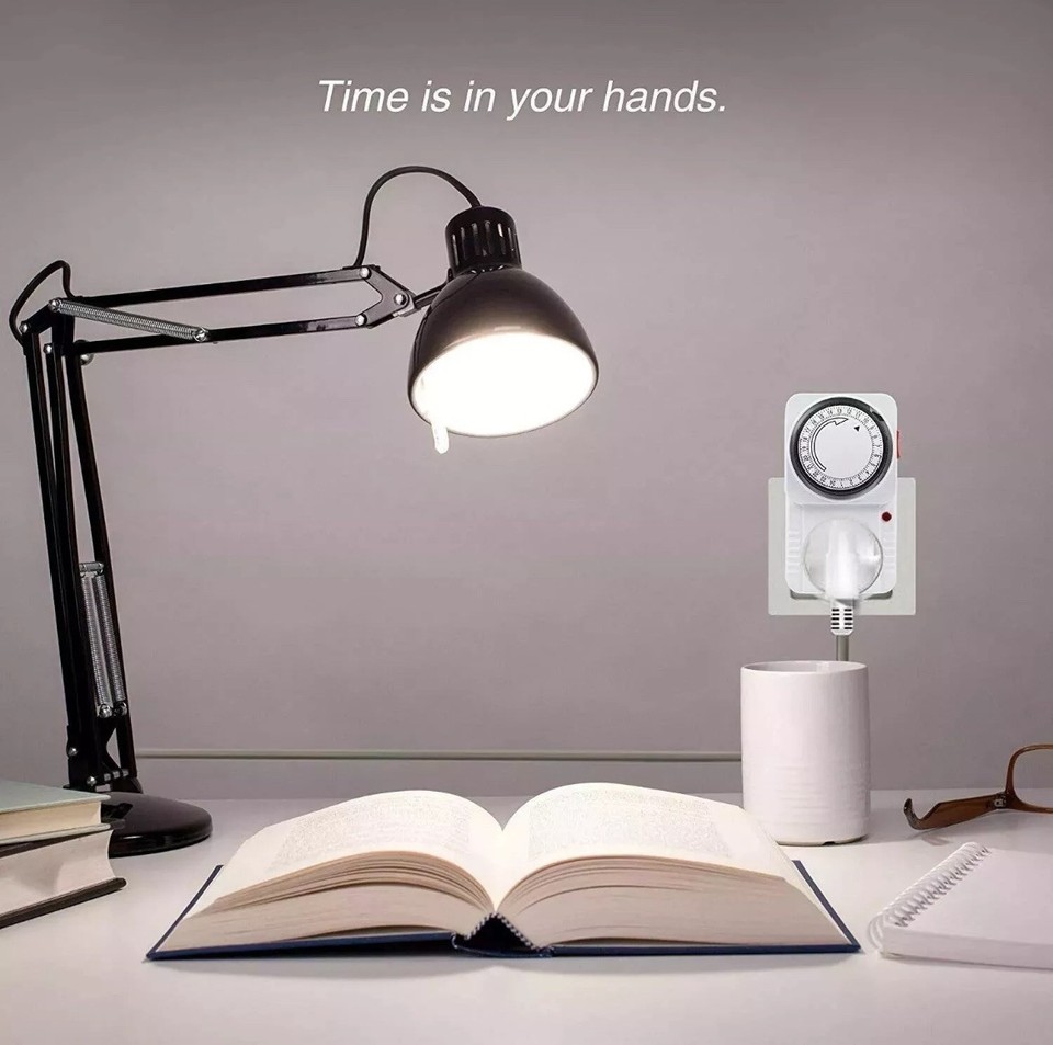 24 Hour Plug In Timer Switch Electric Mains Time Clock Socket UK 3 Pin ...