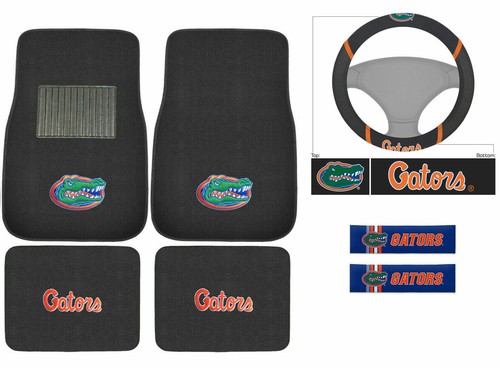 New 7pc Set NCAA Florida Gators Car Truck Floor Mats Steering Wheel ...