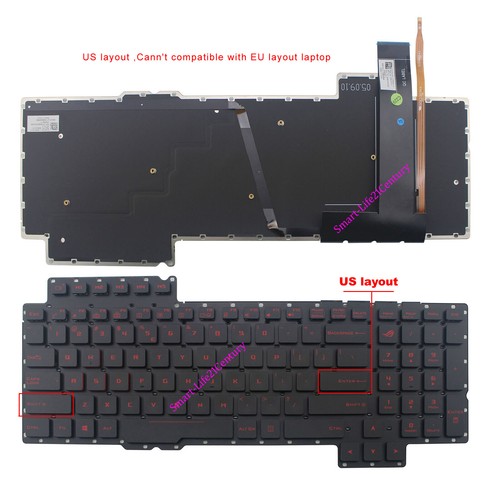 100% New For Asus ROG G752 G752V G752VL G752VS G752VM laptop US Backlit ...