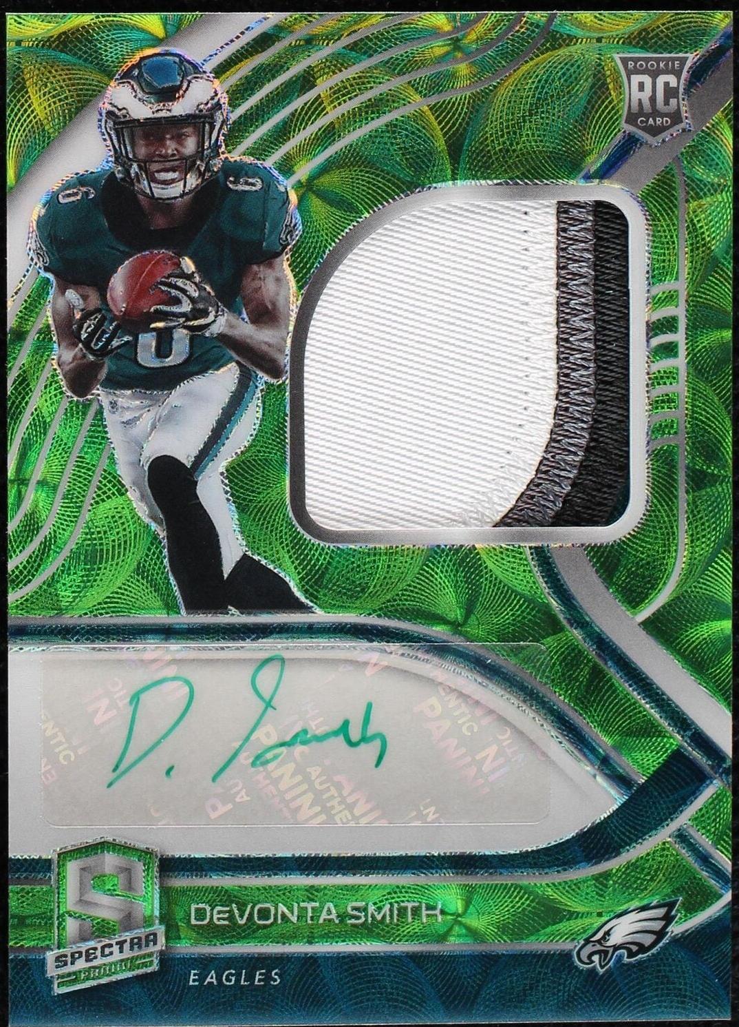 2021 Panini Spectra - Rookie Patch Autographs Devonta Smith #210 Neon ...