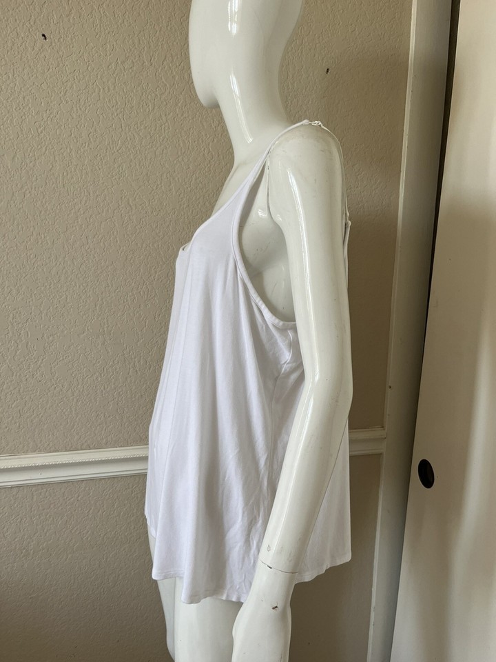 CHICO'S Bright White Modal Stretch Knit THE ULTIMATE TEE Tank Top Sz 3 ...