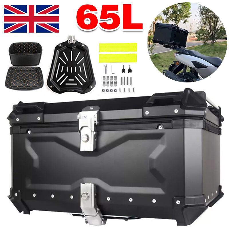 65L Motorcycle Top Case Universal Motorbike Tail Box with Leather ...