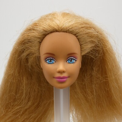 Barbie Mackie Face Doll Head Only Blonde Butterfly Art 1998 Mattel ...