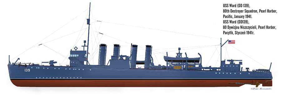 MIRAGE 40601 1:400 USS Ward DD-139 'Pearl Harbor 1941' US Navy ...