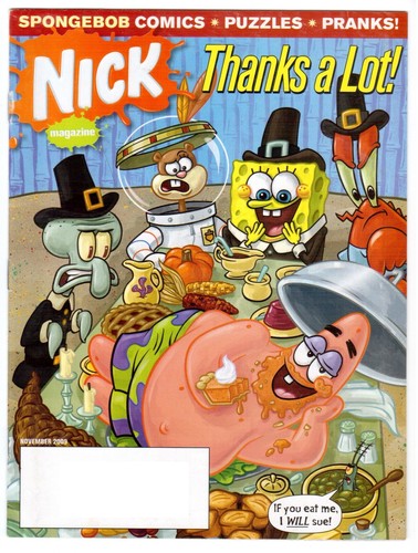 Nickelodeon Nick Magazine November 2009 SpongeBob Cover App Thanks a ...
