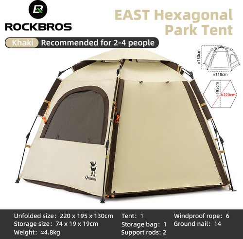 Qunature Pop Up Family Camping Tent for 4 Person,Portable Instant ...