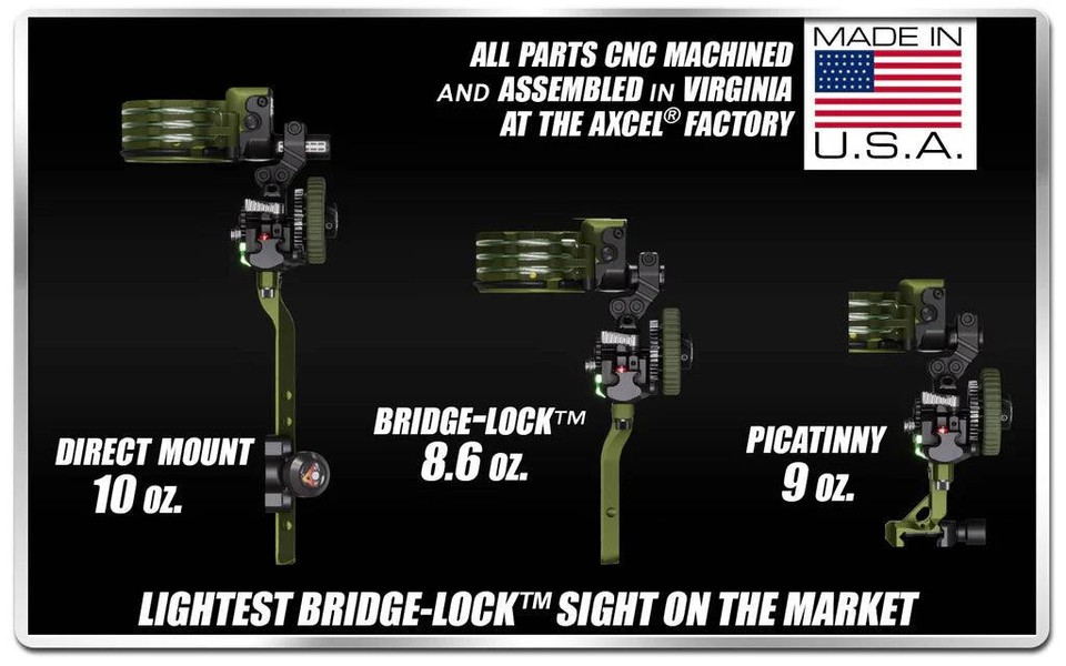 NEW 2026 Axcel DRIVER 3 Pin Slider Bow Sight Picatinny PIC Mount .010 ...
