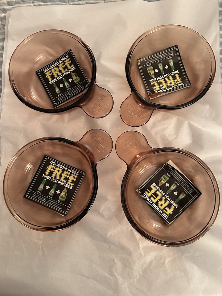 Vintage Set of 4 Corning Ware Vision Grab-It Bowls NEW WITH LABELS ...