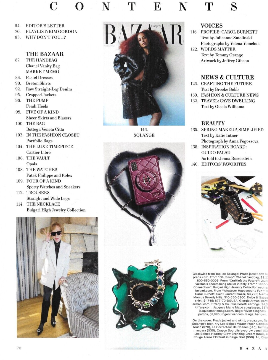 Harper's Bazaar Magazine Solange Knowles Spring Fashion Carol Burnett ...