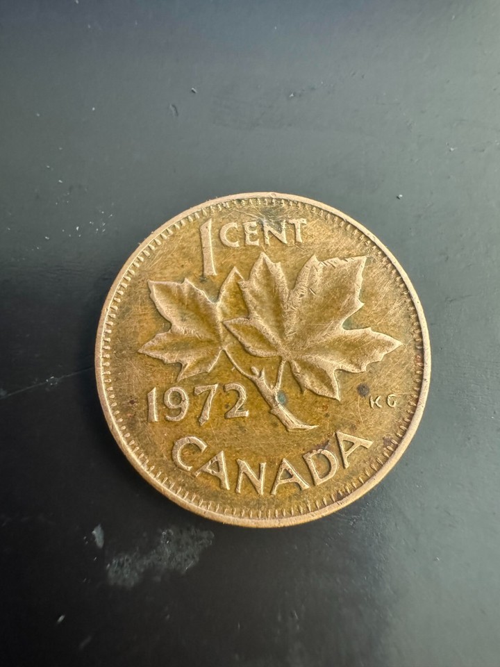 1972 Canada 1 Cent Elizabeth II Canadian Penny Copper Coin Small Cent ...