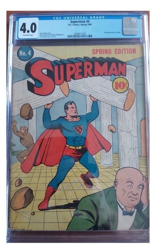 Superman #4 CGC 4.0 1940 2nd Appearance Of Lex Luthor | eBay