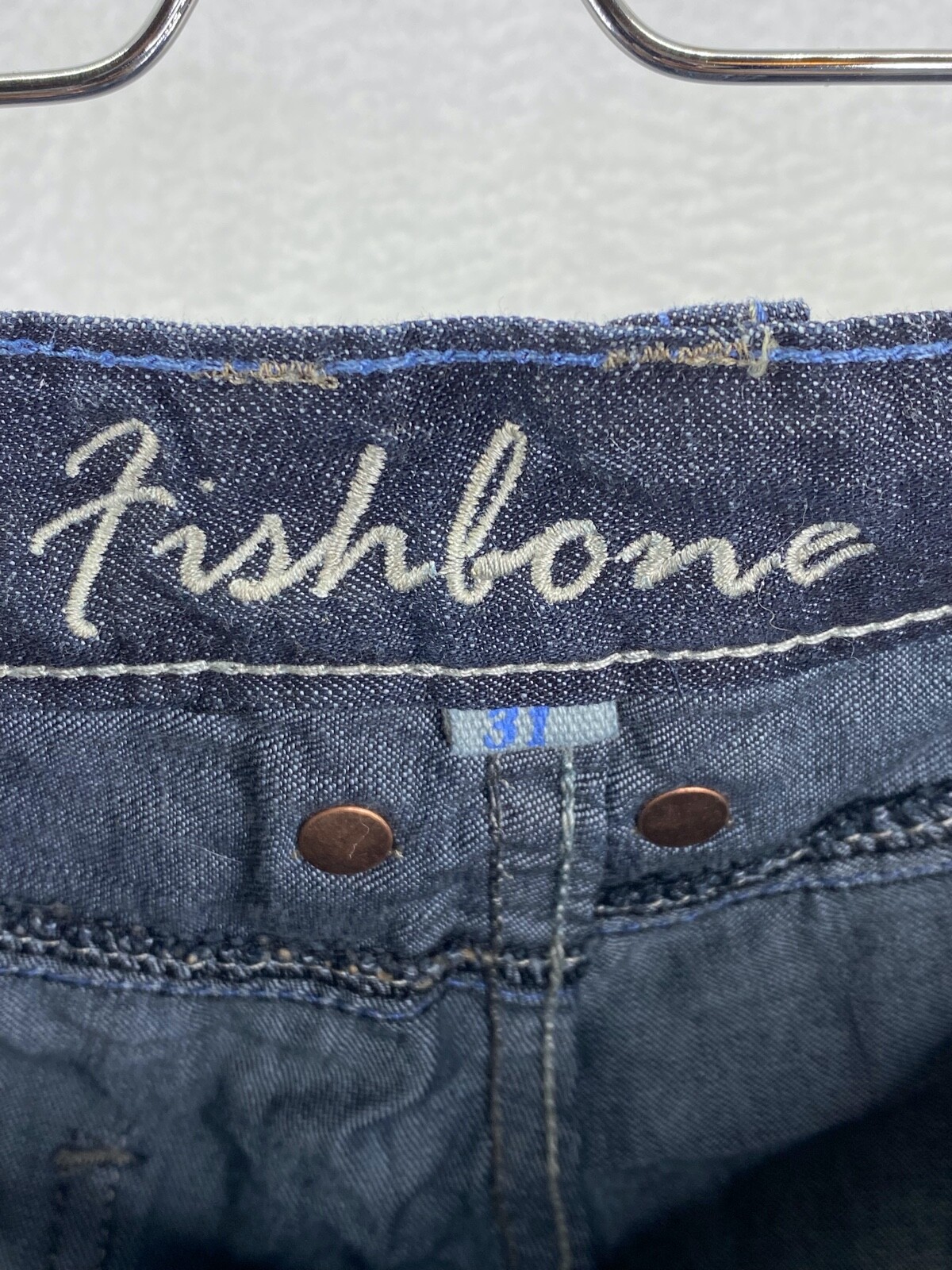 Fishbone 31 Jeans (32x22.5) Capri Denim Medium Dark Wash EUC (W4689-M9 ...