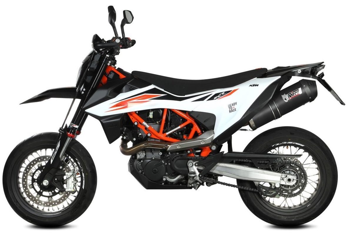 MIVV FULL SYSTEM EXHAUST KIT-RACING OVAL STEEL BLACK C KTM 690 SMC R ...