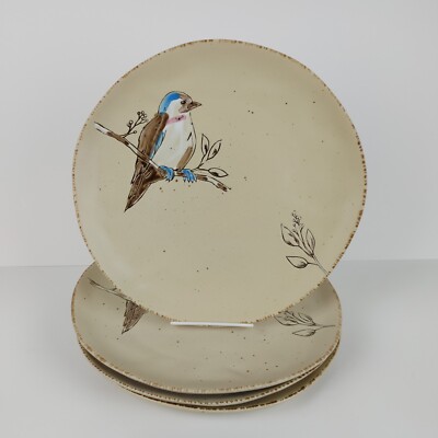 Set of 4 Spectrum Designz Spring Bird Dinner Plates Bluebird Songbird ...