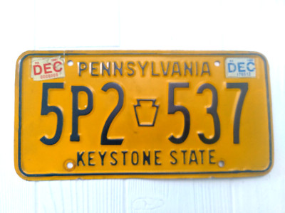 VINTAGE 1970's PENNSYLVANIA AUTOMOBILE LICENSE PLATE 5P2-537 | eBay
