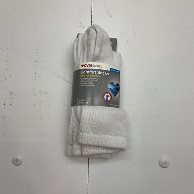 CVS Health Comfort Socks Crew length 2 Pairs Size S/M | eBay