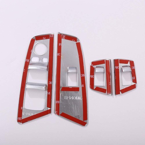 ABS Silver Car Door Window Lift Switch Cover Trim For BMW 5 Series G30 ...