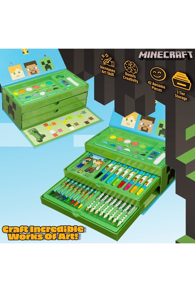 Minecraft Art Set - Colouring Sets for Children, Art Supplies for Kids ...
