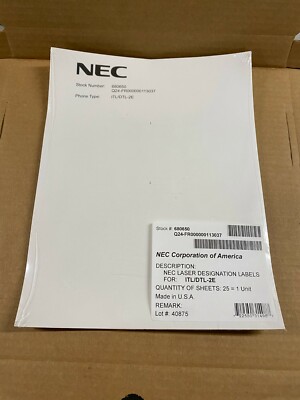ITL/DTL-2E Desi Designation Labels Papers NEC Laser | eBay