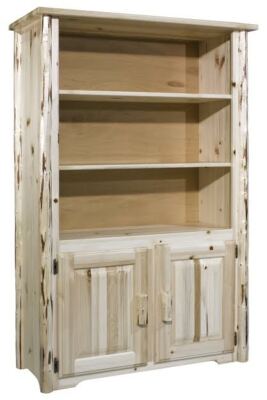 Rustic Log Bookcase Amish Made Furniture Solid Pine Book Shelf Lodge ...