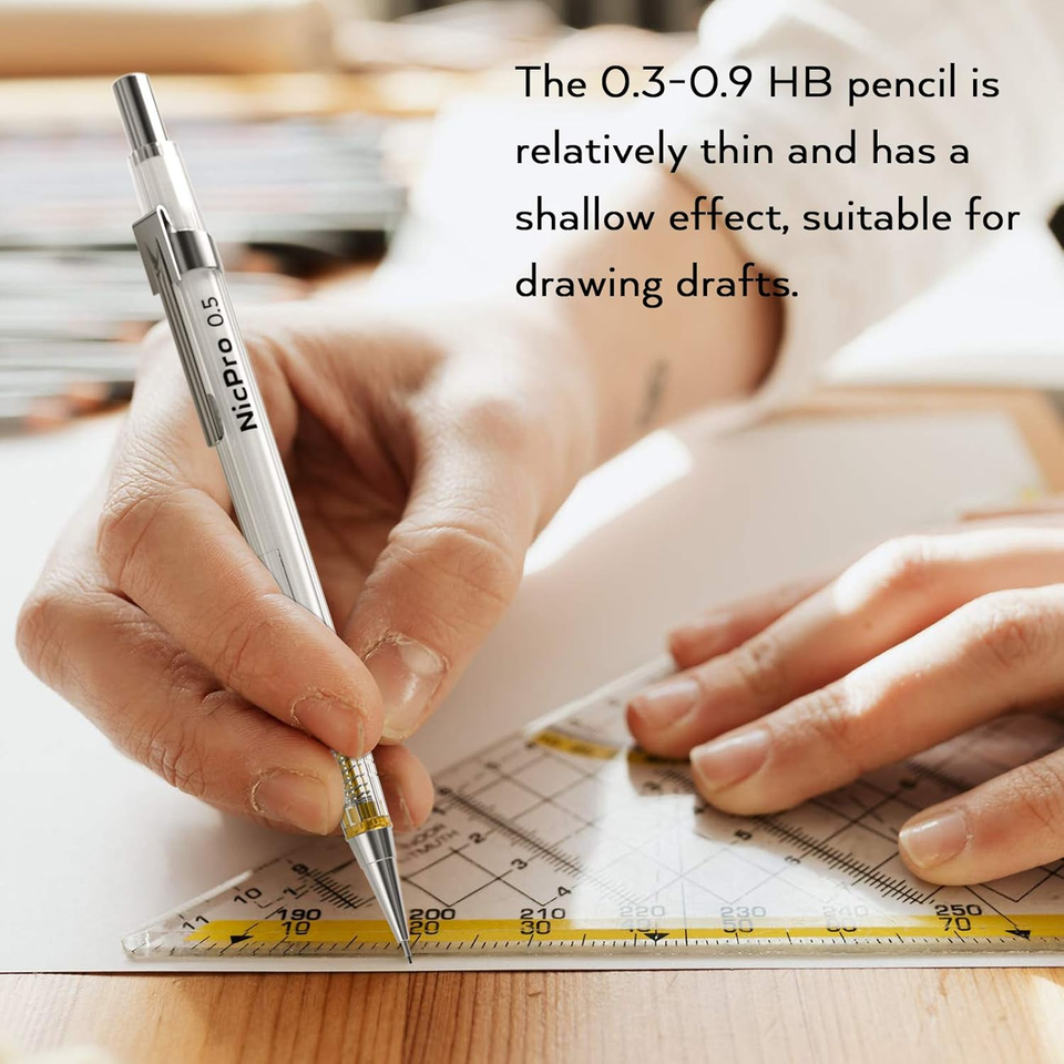 6 PCS Art Mechanical Pencils Set with Case, Drafting Pencil 0.3 & 0.5 ...