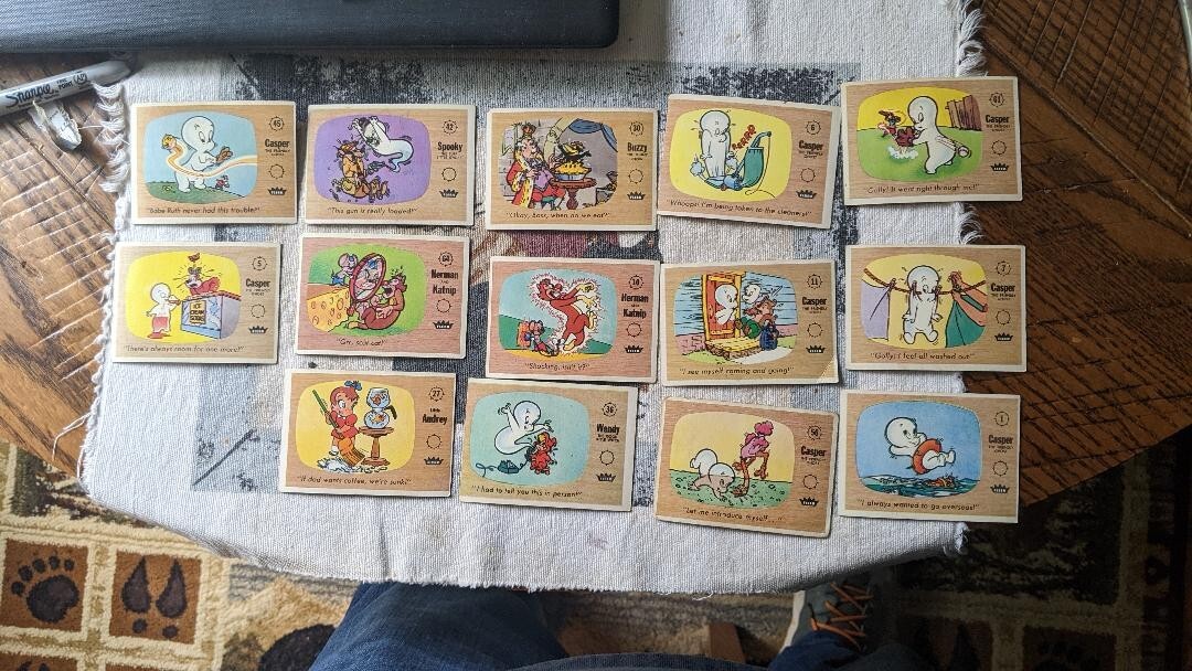 1960 fleer Casper cards, Caspar, Herman & Catnip, Buzzy, Spook, Wendy ...