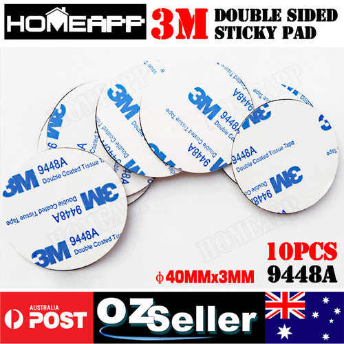 10x 3M Double Sided Adhesive foam tape black sticky pads 40mmx3mm round ...