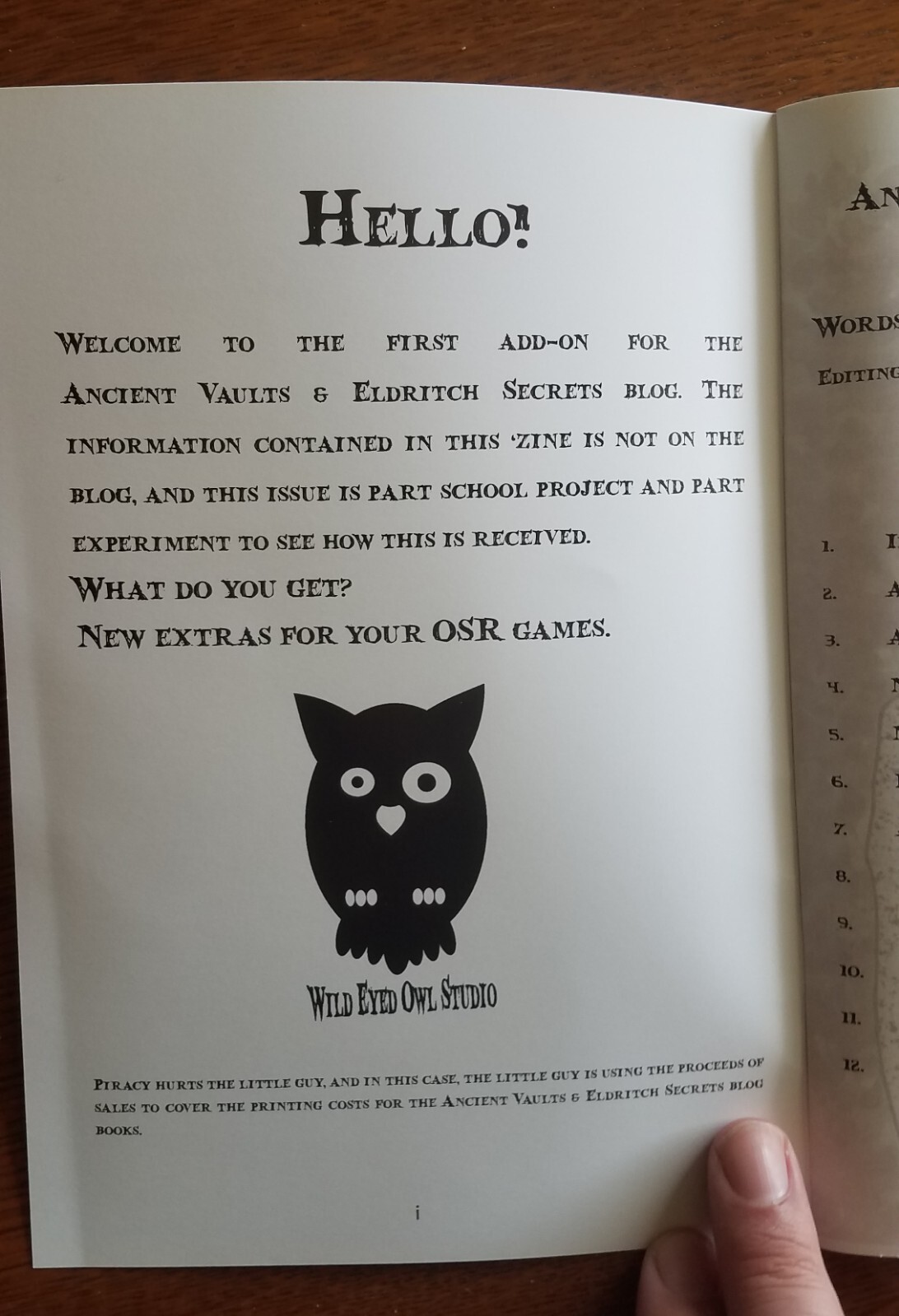 OSR Rpg Zine *rare* new Ancient Vaults & Eldritch Secrets #1 signed | eBay
