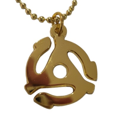45 RPM Vinyl Record Gold Plated Music DJ Disc Player Charm Pendant ...