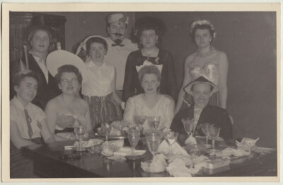 Original 1950s carneval, crossdresser and people in costumes, SNAPSHOT ...