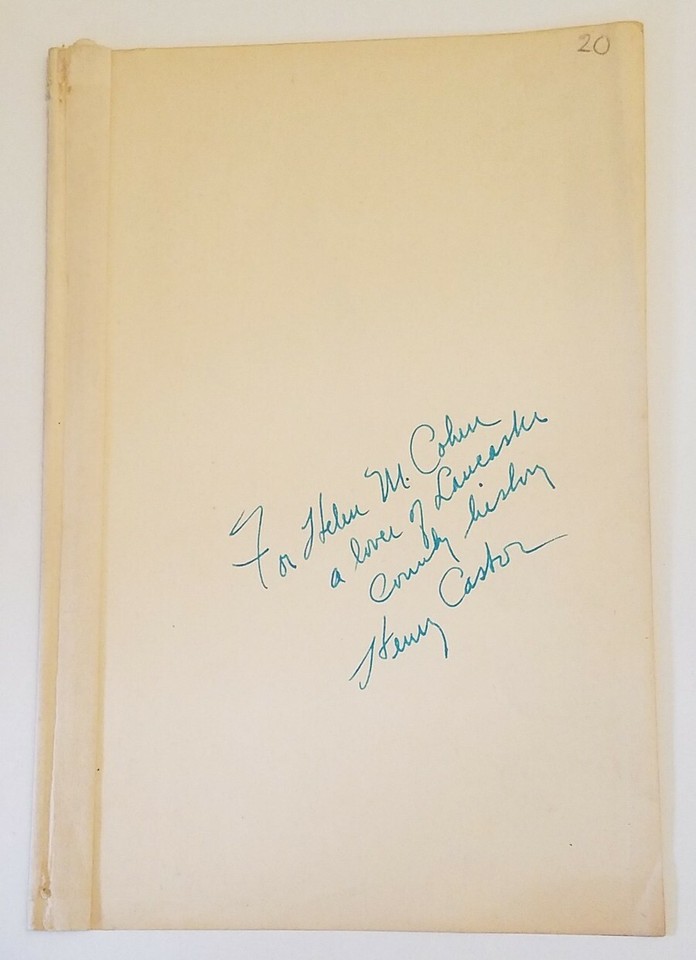 HENRY CASTOR AUTHOR SIGNED AUTOGRAPHED 5.5" X 8.5" PAPER | eBay