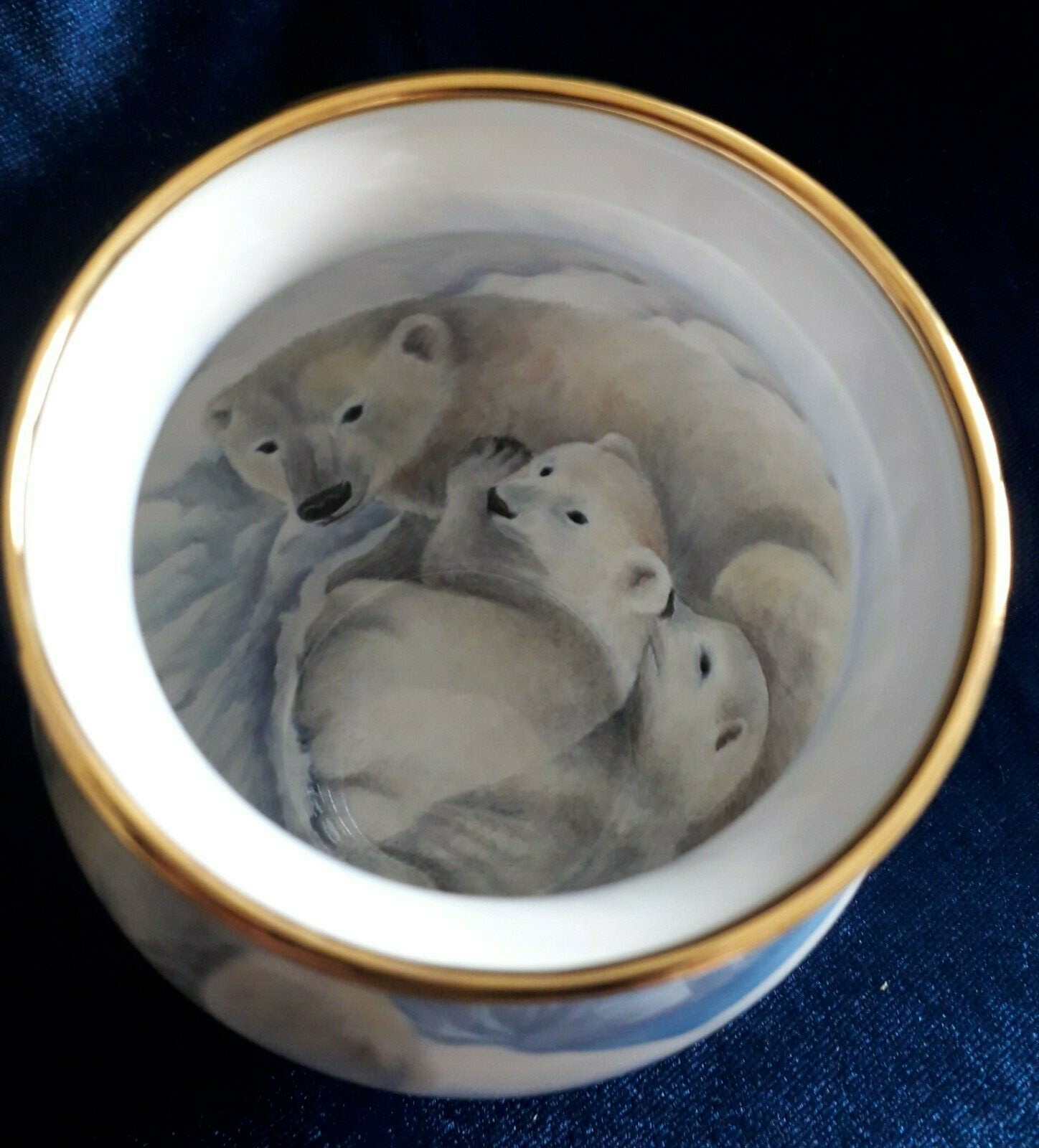 Polar Bear vase, designed and freehand painted inside and out by Sandra ...