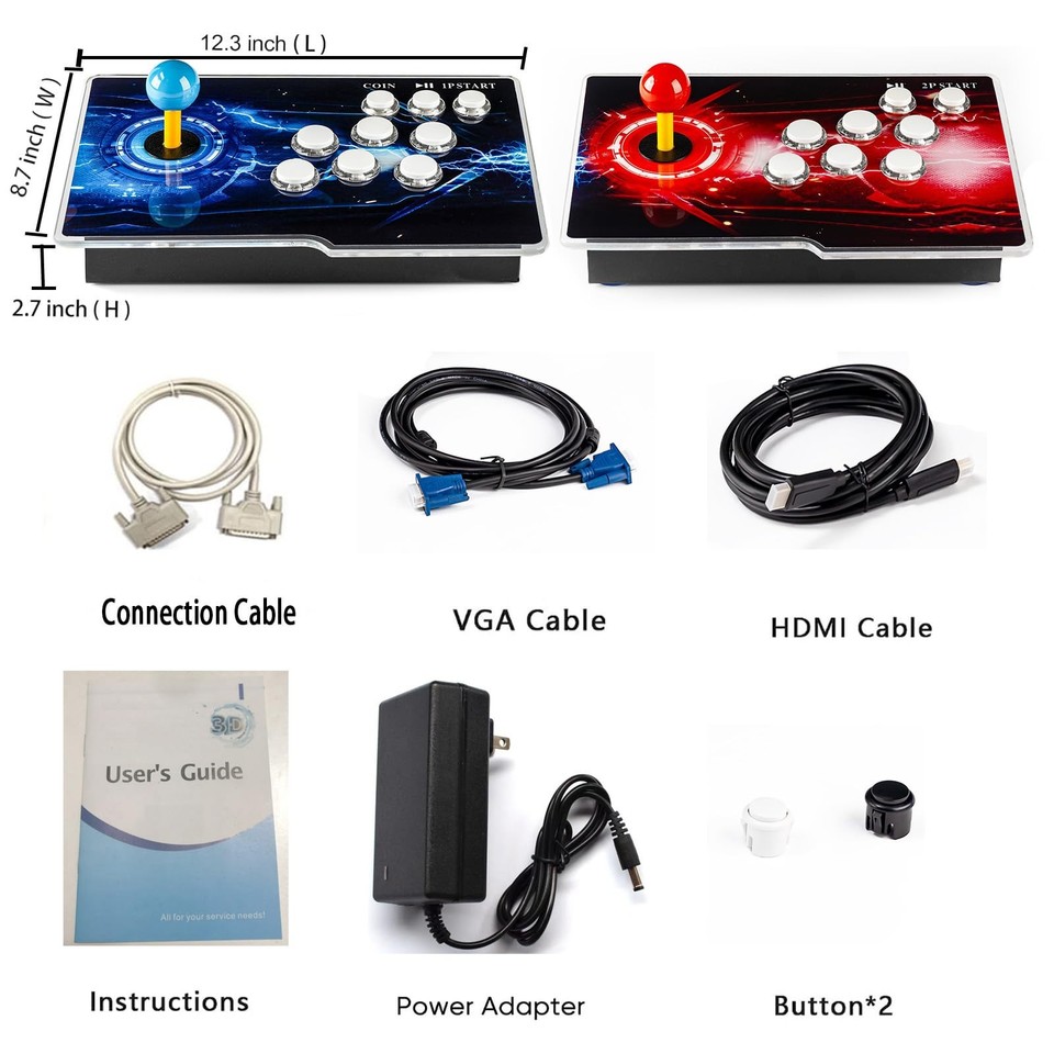 35000 Games in 1 Pandora Box Retro Arcade Game Console with Two ...