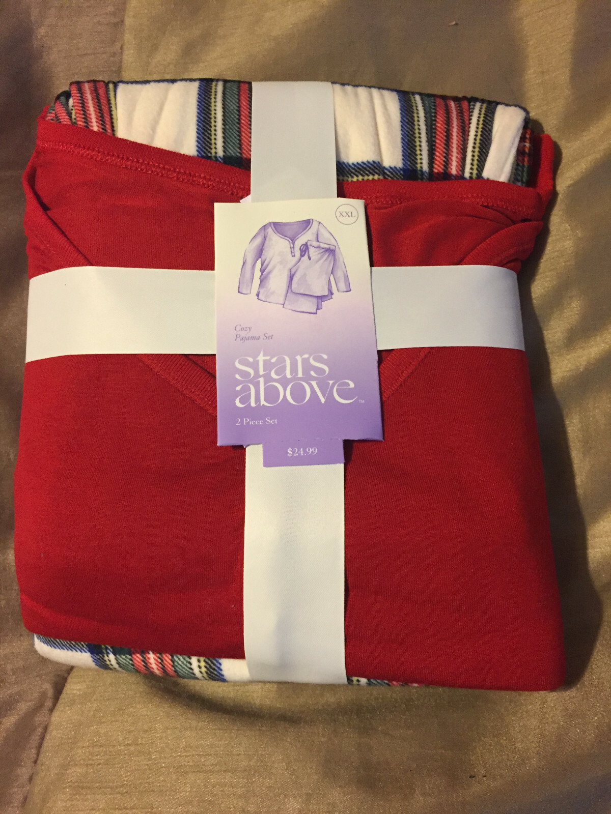 STARS ABOVE (TARGET) COZY LADIES PAJAMA SET 2 PIECE WINTER RED/PLAID ...