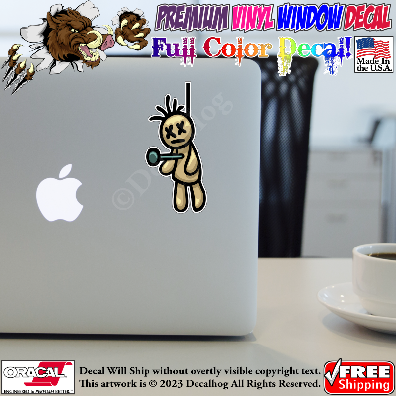 VooDoo Doll With Nail Cartoon Full Color Car Truck Window Vinyl Decal ...