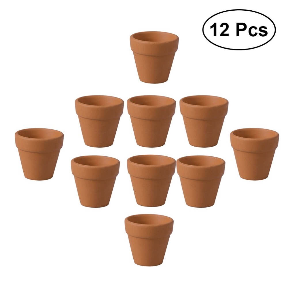 12Pcs clay plants pots 3x3cm Small Mini Ceramic Planter Flower | eBay