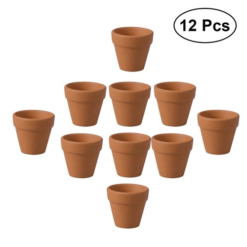 12Pcs clay plants pots 3x3cm Small Mini Ceramic Planter Flower | eBay