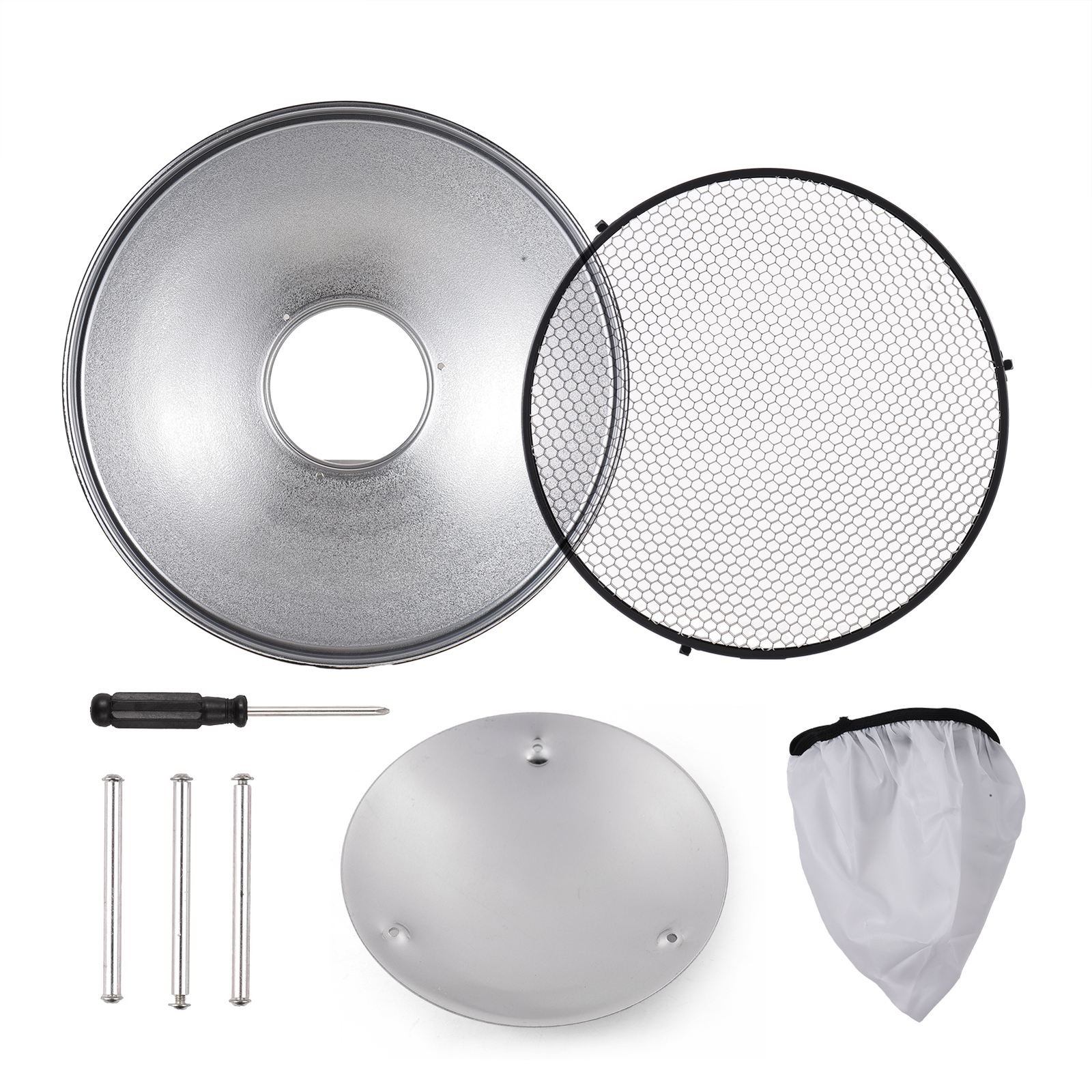 30cm/11.8in Standard Reflector Dish Bowens Mount with White Diffuser ...