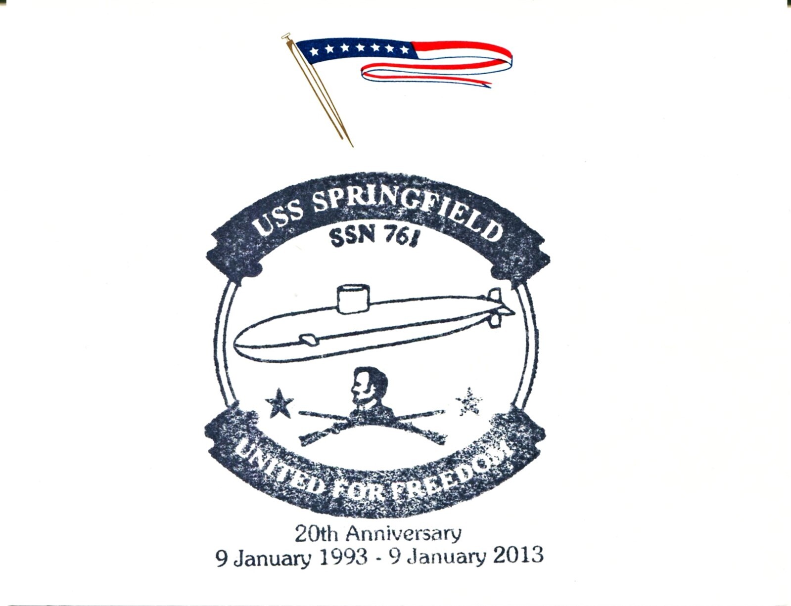 USS Springfield SSN-761 US Navy submarine 20th Anniversary card | eBay