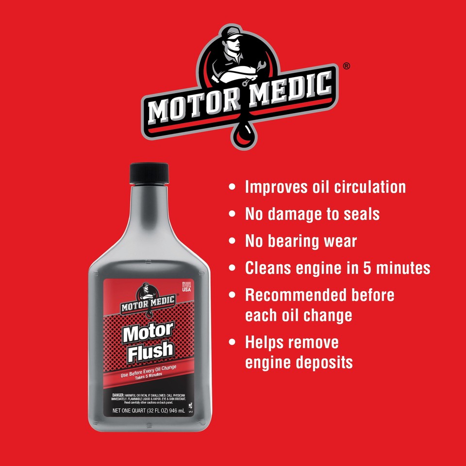 Motor Medic Engine Flush Additive 32oz - Cleans Cars, Trucks, SUVs ...