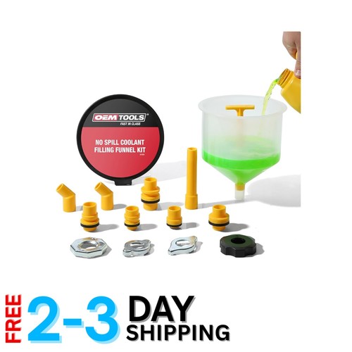 Universal No Spill Coolant Funnel Kit - 15 Pieces with Fluid Control ...