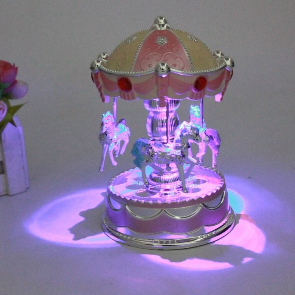 ()Novelty LED Merry GO Round Music Box Carousel Musical Box Desktop | eBay
