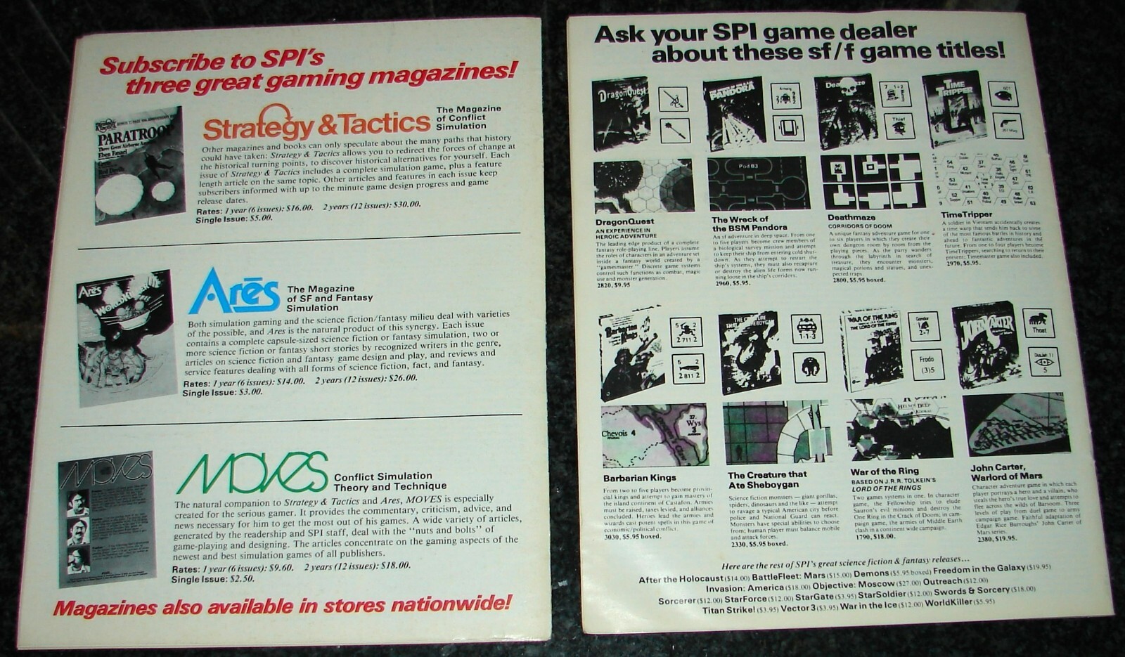 Vintage ARES #1,6 Magazines RPG/D&D/Science Fiction Role Playing Game ...