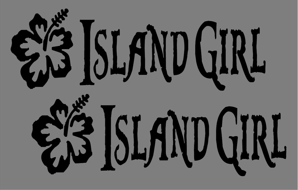 Island Girl Decal Set of Two Car Truck Window Vinyl Decals Beach ...