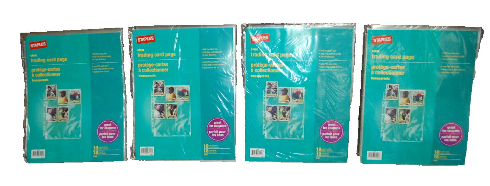 Staples Clear Trading Card Pages 15939 Lot of 4 Packs 10 Sheets Per ...