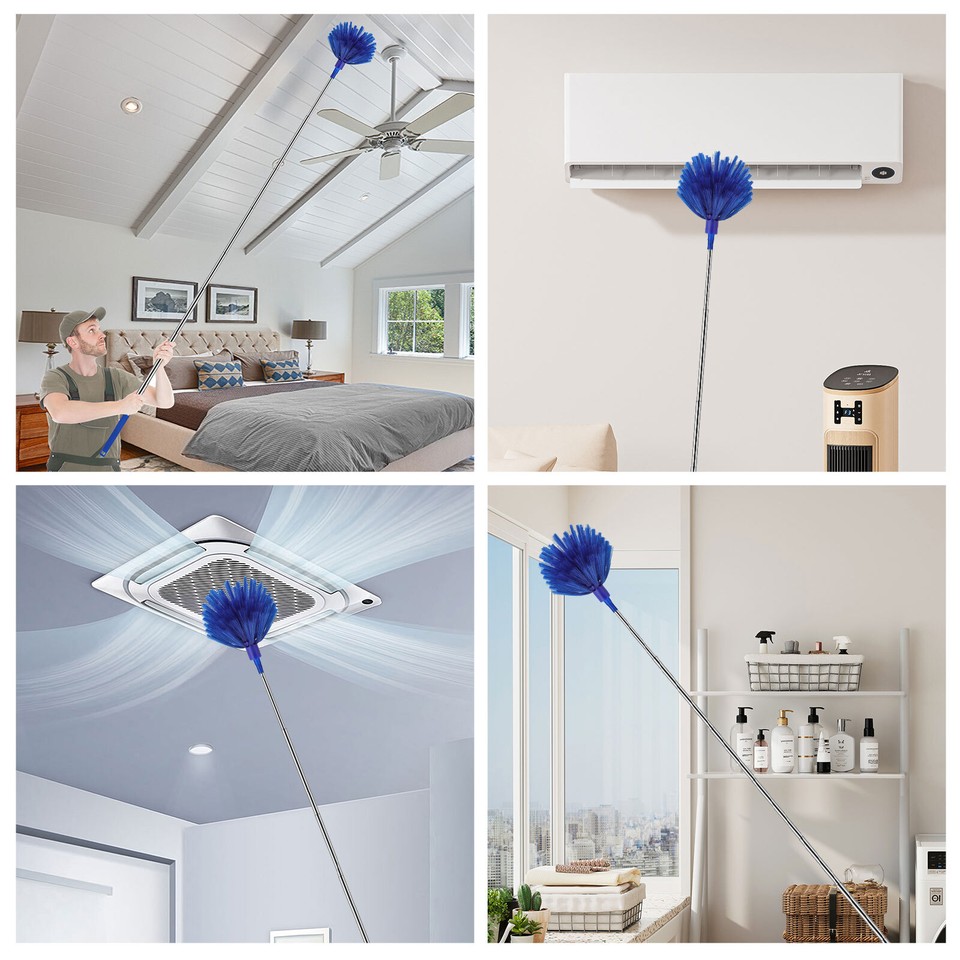 Extendable Microfiber Duster & Cobweb Dusting Brush Household Cleaning ...
