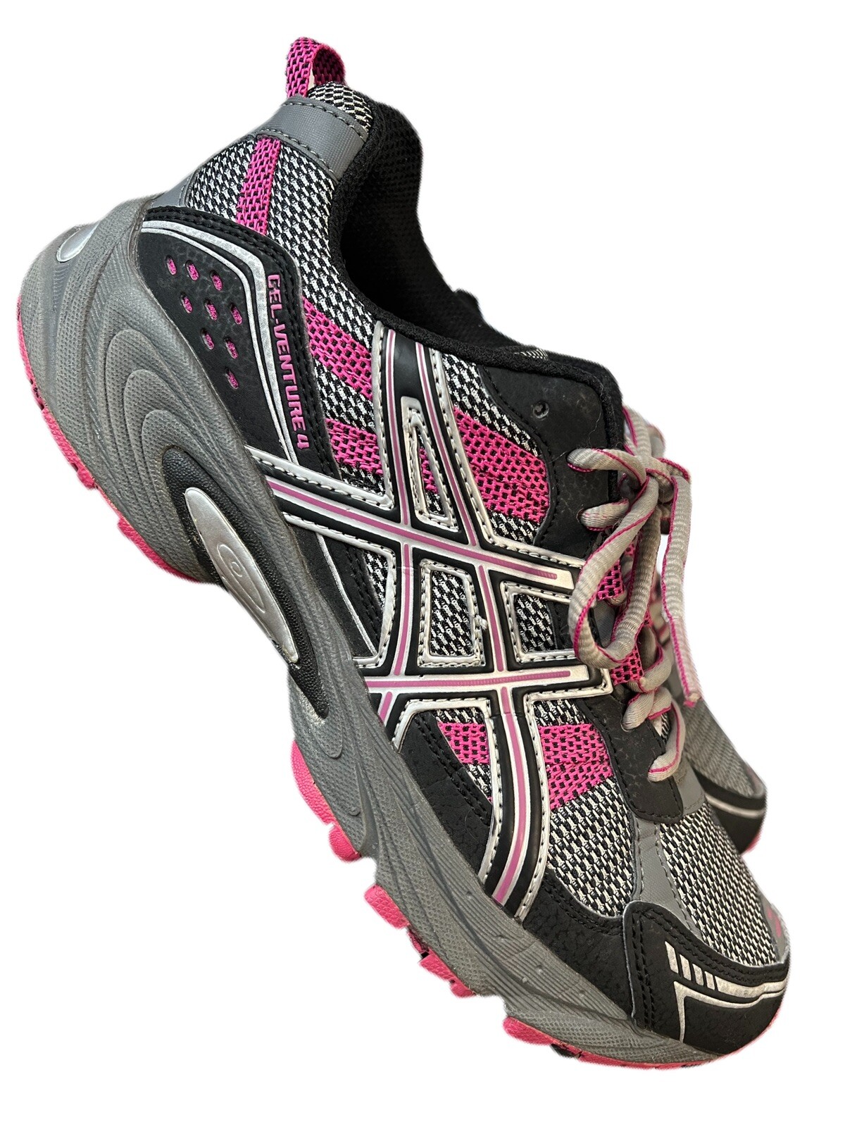 Asics Shoes Womens US 9 Black Pink T383N Sneaker Gel Venture 4 Running ...