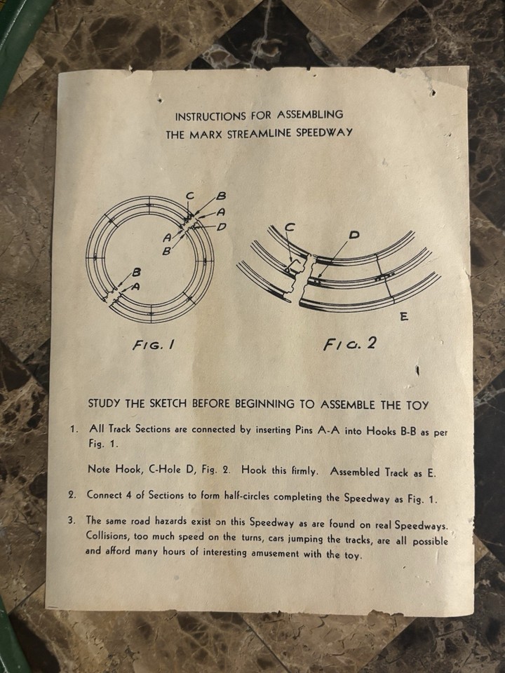 Marx Streamline Speedway Wind-up Race Cars Comet & Racer Beautiful ...