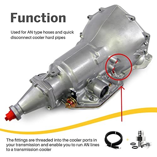 2Pcs Transmission Adapter Fittings 6AN Flare to 1/4" NPSM for TH350 ...