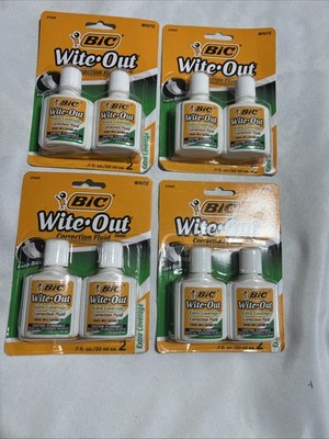 BIC Wite-Out Extra Coverage Correction Fluid 20 mL Bottles White 4 Pks 8 Bottles | eBay